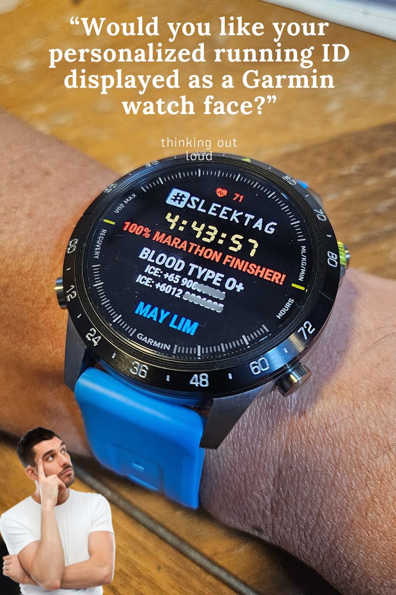 Garmin Watch Face with your Personalized ID – Sleektag Pte Ltd