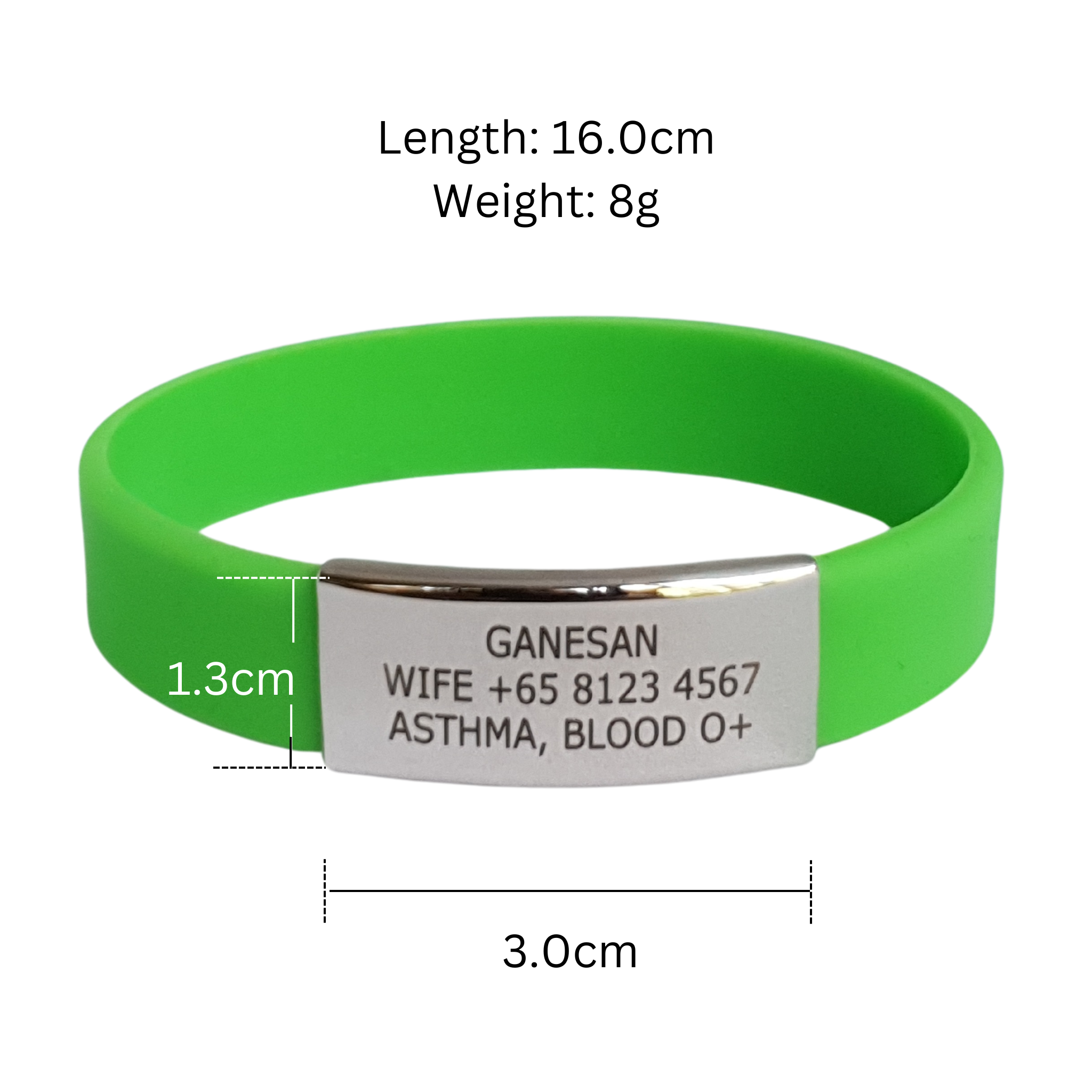 Engraved Custom Bracelets | Stainless Steel Tag - SleekTag Lite M ...